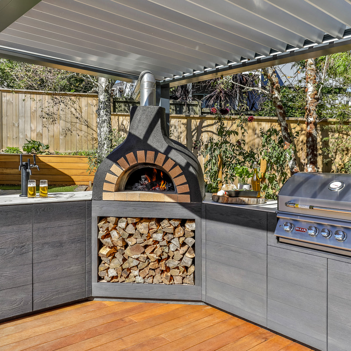 Bull Angus in Rothesay Bay Outdoor Kitchen – Bull BBQ NZ