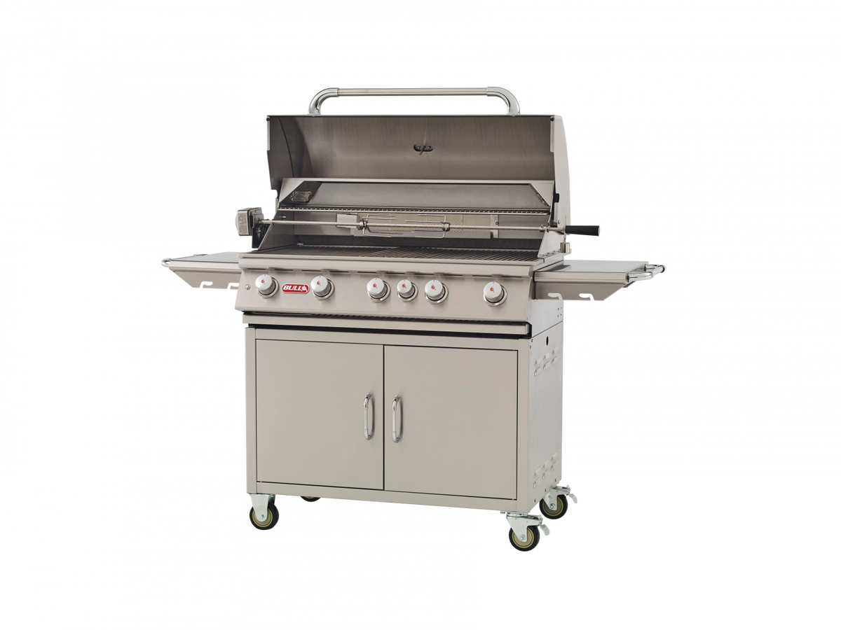 Bull BBQ | Brahma 5-Burner Stainless Freestanding Gas Grill and Cart ...